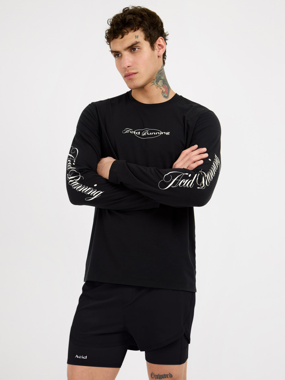 Acid Running Worth It Long Sleeve in Black - Sustainable Materials